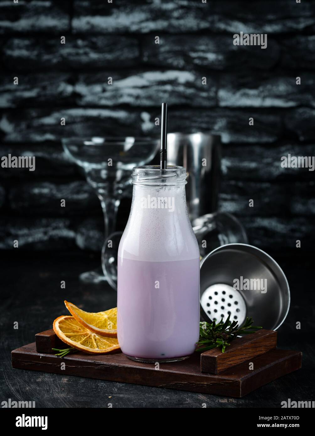 Milk-shake with wild berries Stock Photo - Alamy