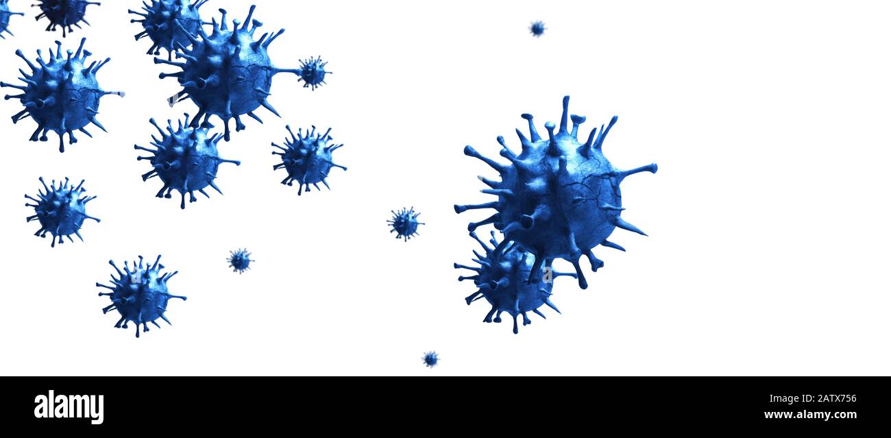 Microscopic view of influenza virus cells Stock Photo - Alamy