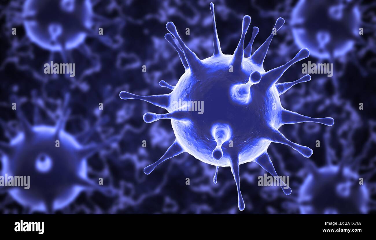 Microscopic view of influenza virus cells Stock Photo - Alamy