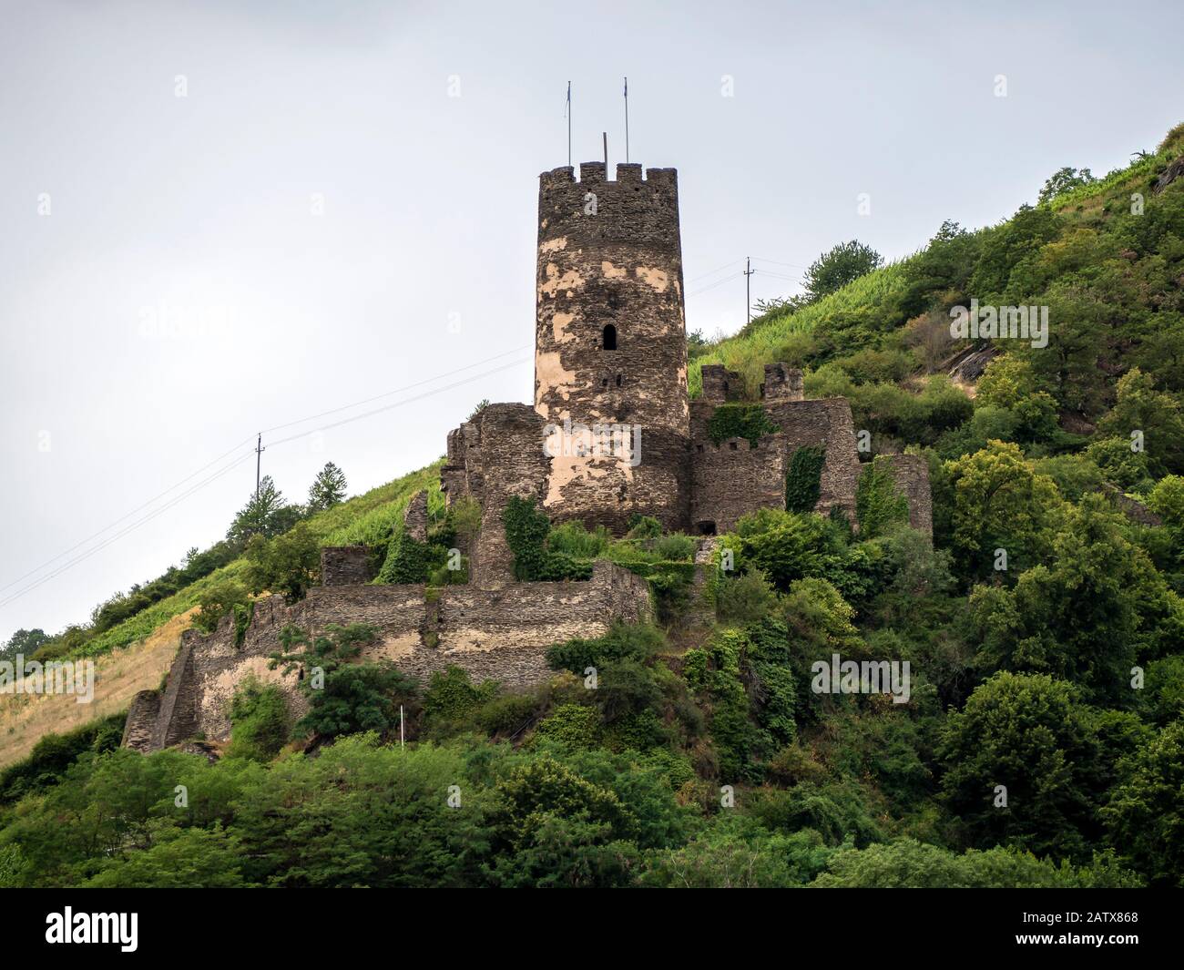 OBERDIEBACH, GERMANY - JULY 06, 2019: View of the Ruined Furstenberg ...