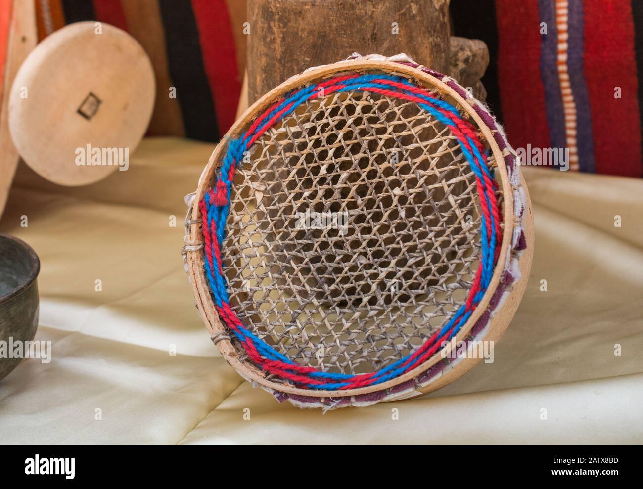 Traditional type sieve made of wood Stock Photo - Alamy
