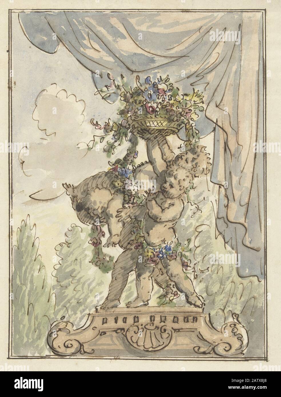 Three putti drawing hi-res stock photography and images - Alamy