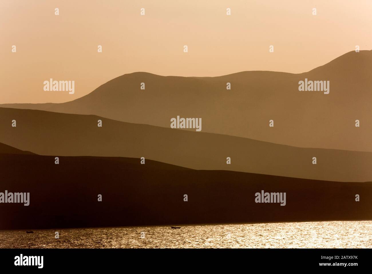 Landscape at Sunset in Paracas National Park, Peru Stock Photo - Alamy
