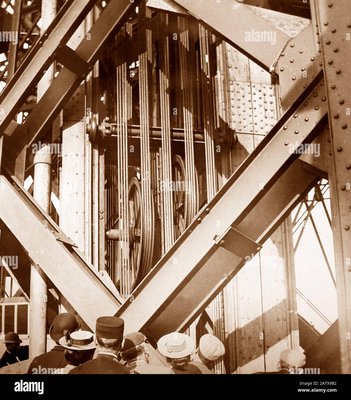 Blackpool Tower lift mechanism, early 1900s Stock Photo - Alamy