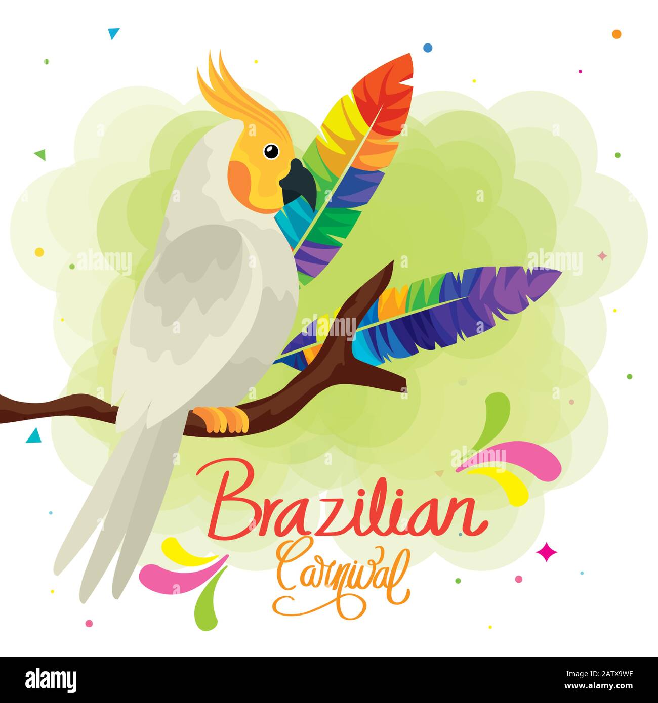 poster of carnival brazilian with parrot and decoration Stock Vector ...