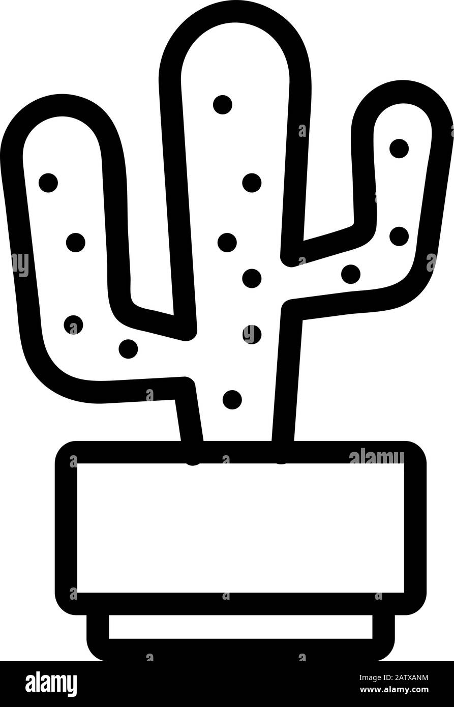 Cactus icon vector. Isolated contour symbol illustration Stock Vector ...