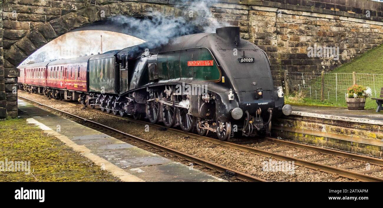 The famous LMS Class A4 4-6-2 60009 Union of South Africa steam train ...