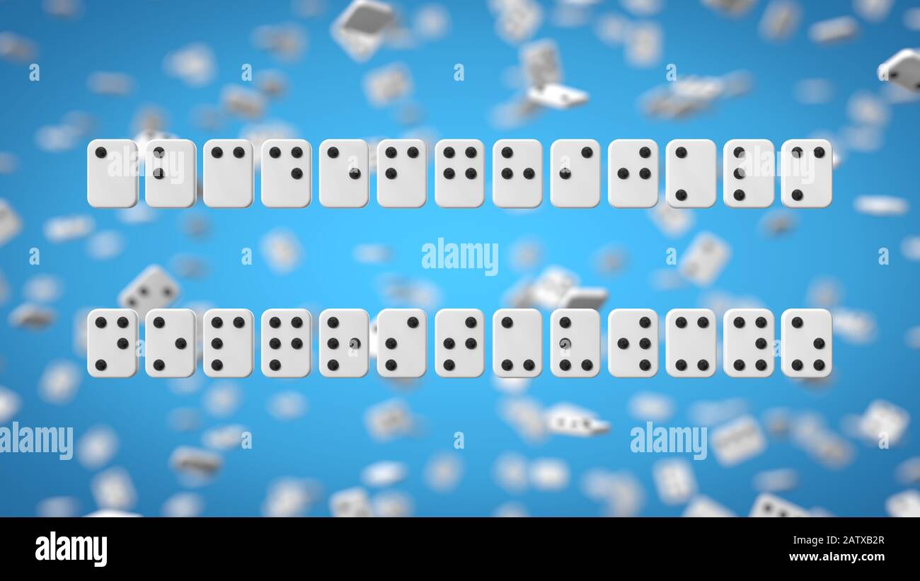 braille alphabet on blue background. white letter chips with black dots ...