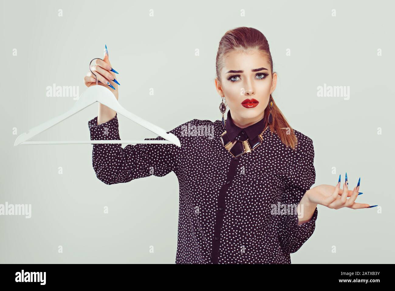 I do not have what to wear again. Beautiful girl Woman disoriented ...