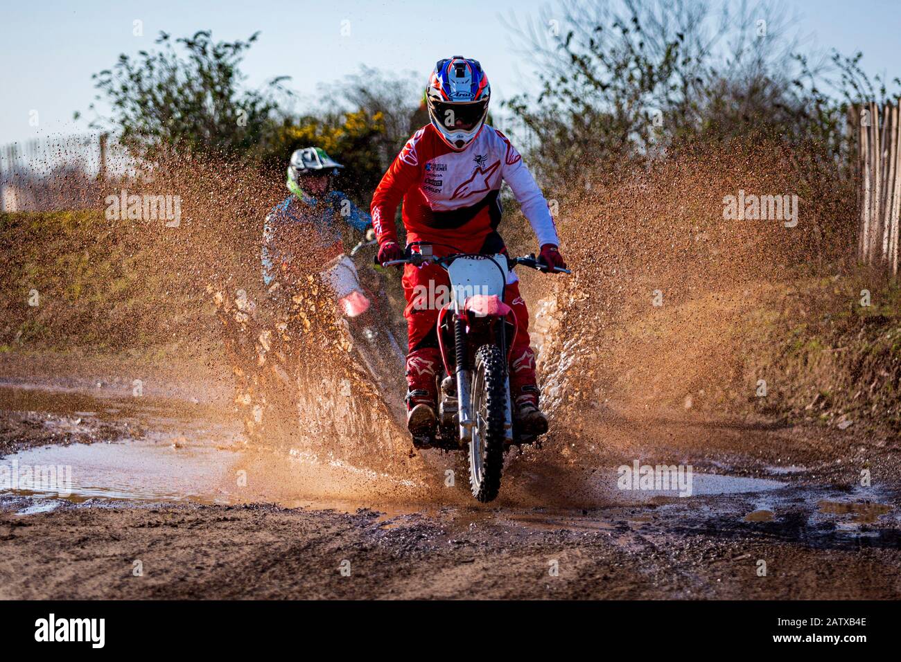 CARDIFF, WALES. 05 Feb 2020. Motocross extreme sports action at the ...