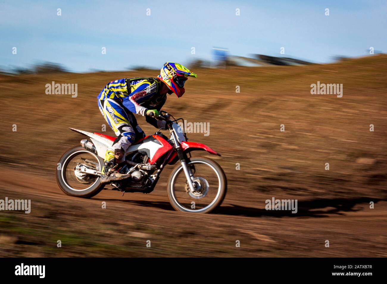 CARDIFF, WALES. 05 Feb 2020. Motocross extreme sports action at the ...