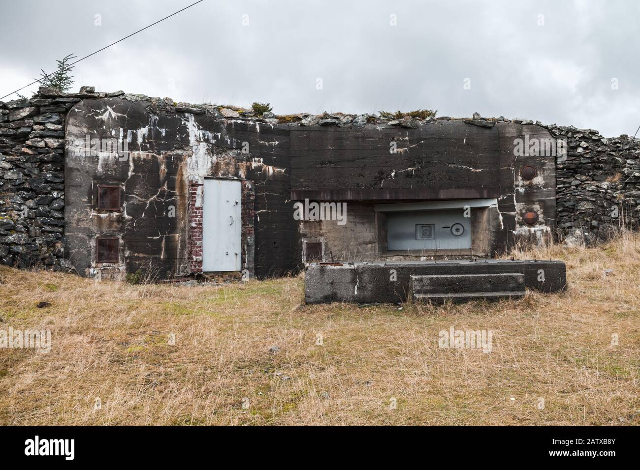 German concrete bunker structure from WWII period. Part of Fjell ...