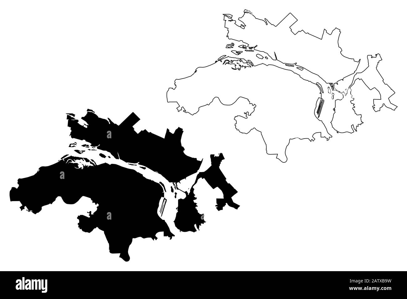 Dnipro City (Ukraine) map vector illustration, scribble sketch City of ...