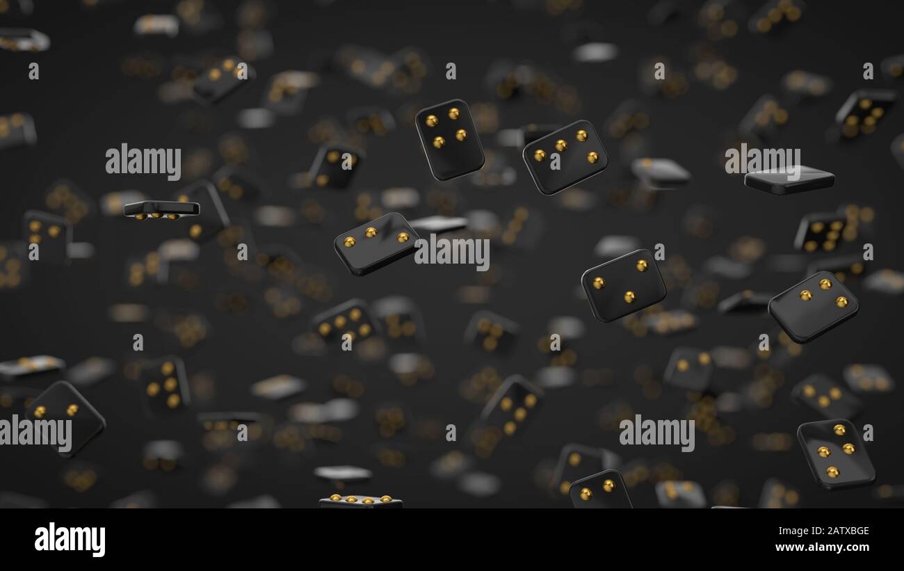 3d illustration of braille alphabet with golden dots on black letter ...