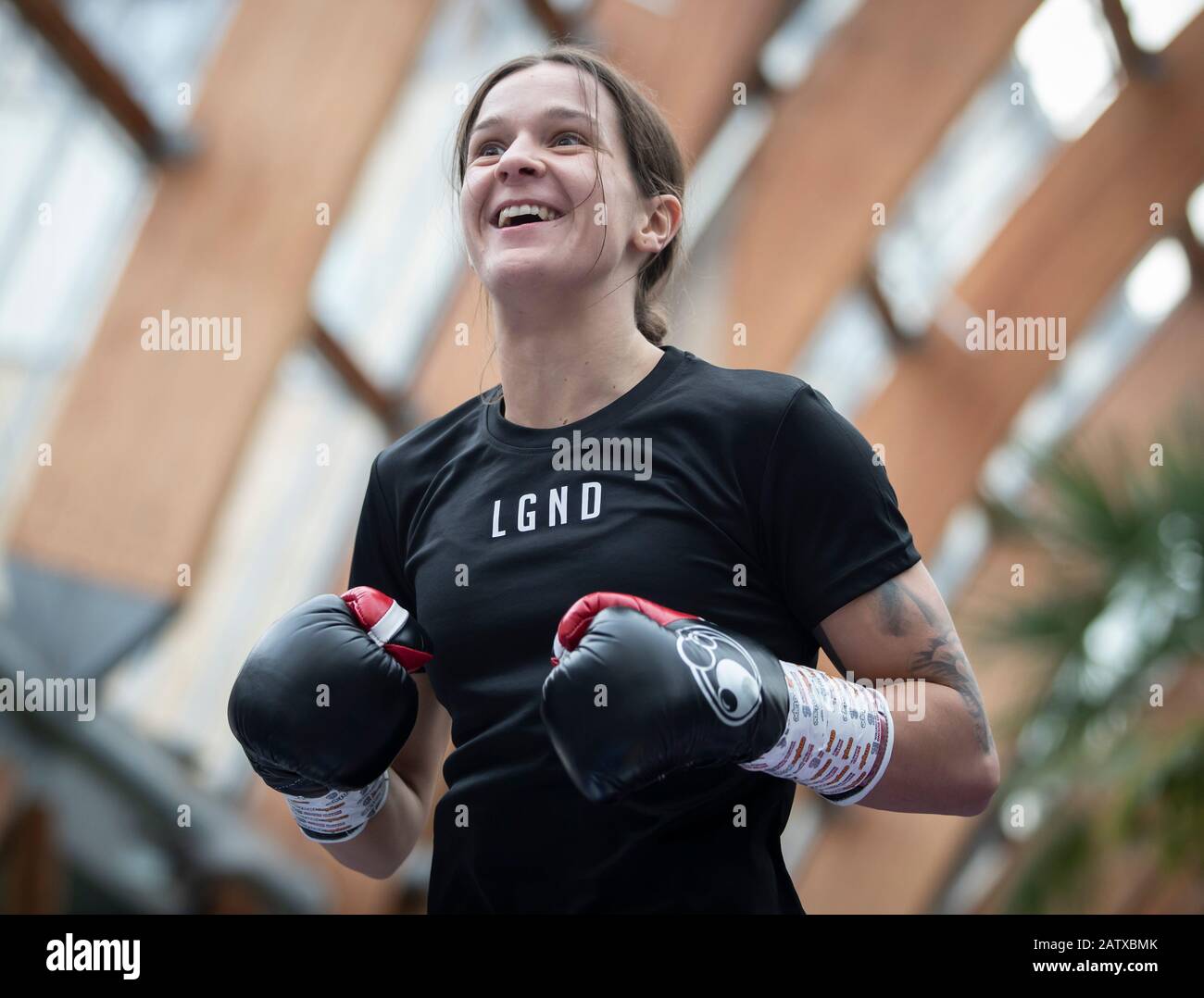 Terri Harper during the public workout at The Winter Garden, Sheffield ...