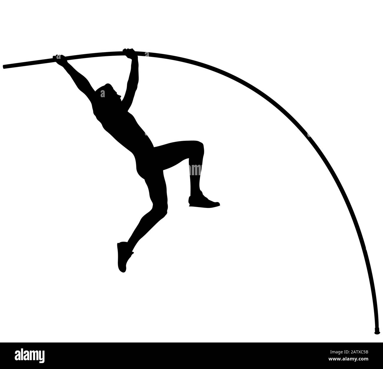 Female Pole Vault Silhouette
