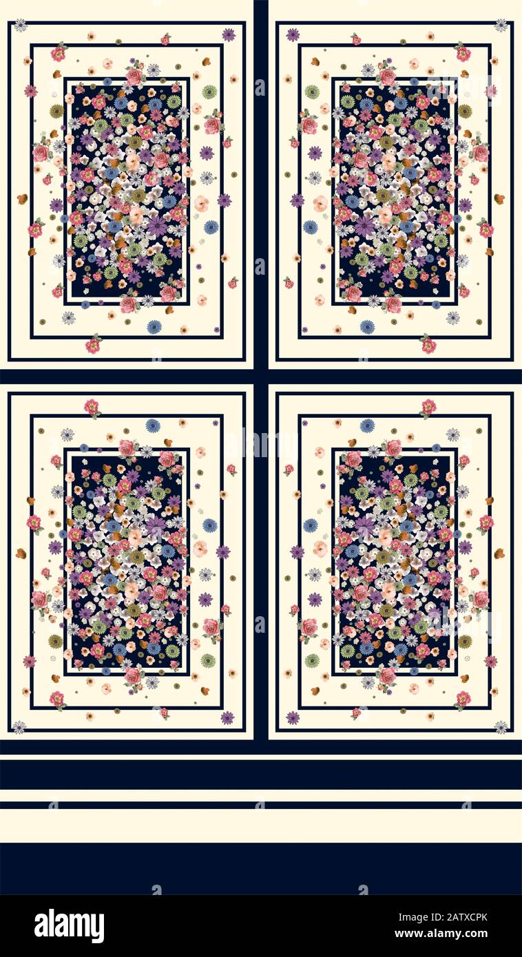 Little flowers pattern in frames. Dress fashion print. Fabric element ...