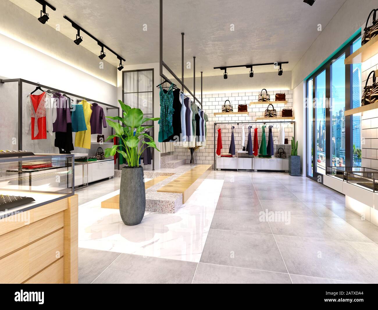 3d render of beauty fashion shop Stock Photo - Alamy