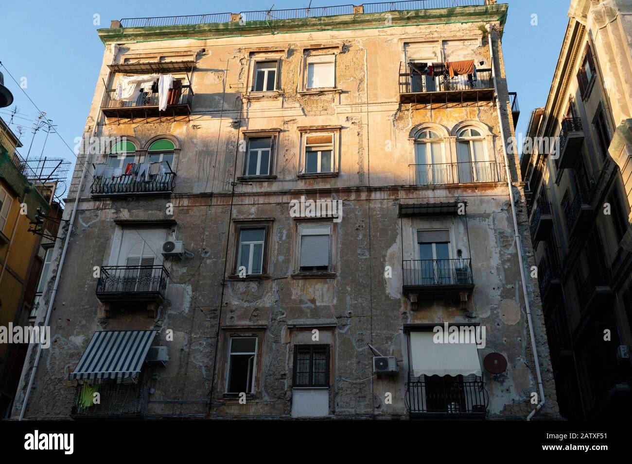 naples old town street view Stock Photo - Alamy