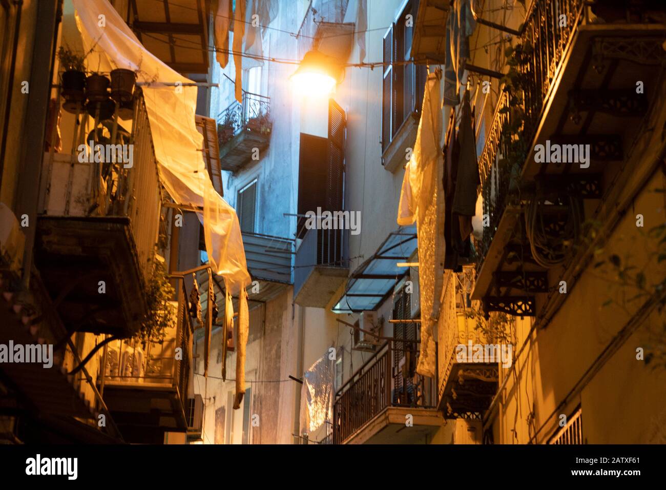naples old town street view Stock Photo - Alamy