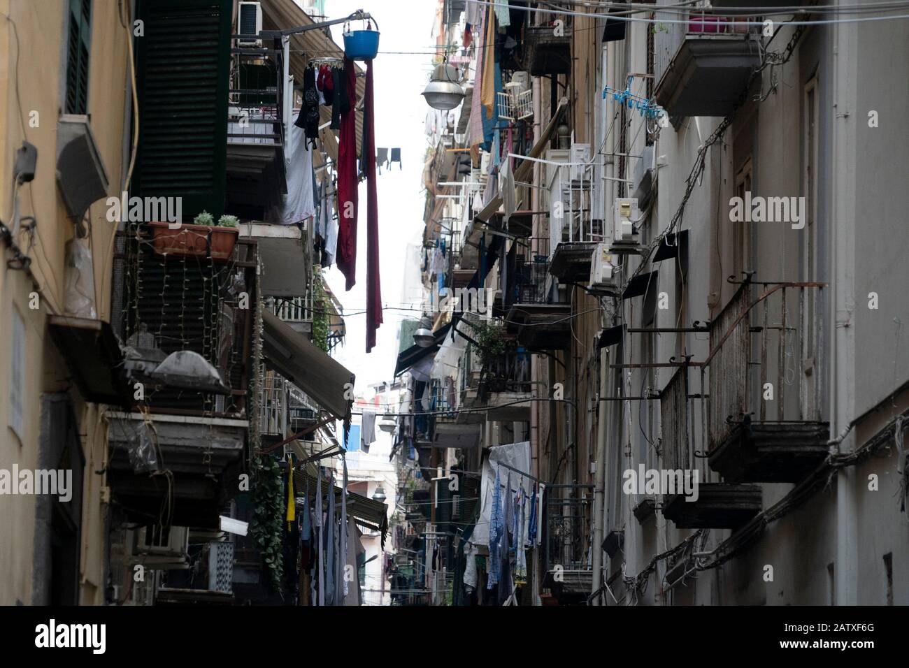 naples old town street view Stock Photo - Alamy