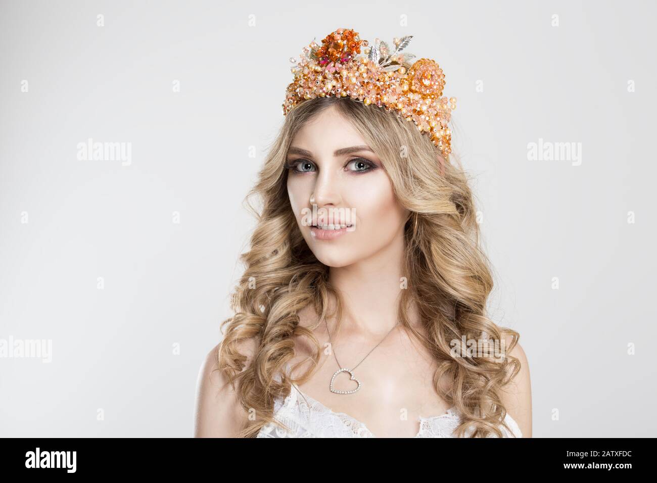 Beauty Queen Crown On White Background