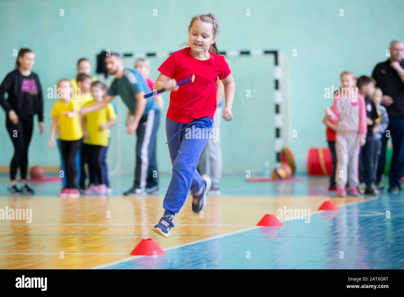 Belarus, the city of Gomil, December 07, 2019. Open physical education ...