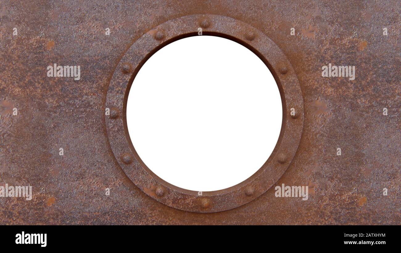 Round rusty metal frame isolated on the white Stock Photo - Alamy