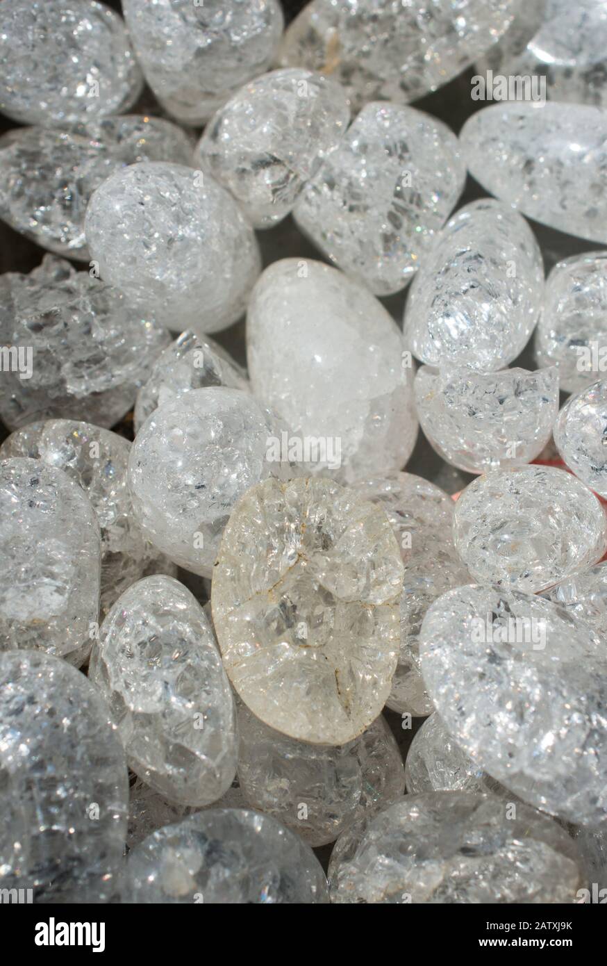 crystallized quartz (rock-crystal) gem stone as natural mineral rock ...