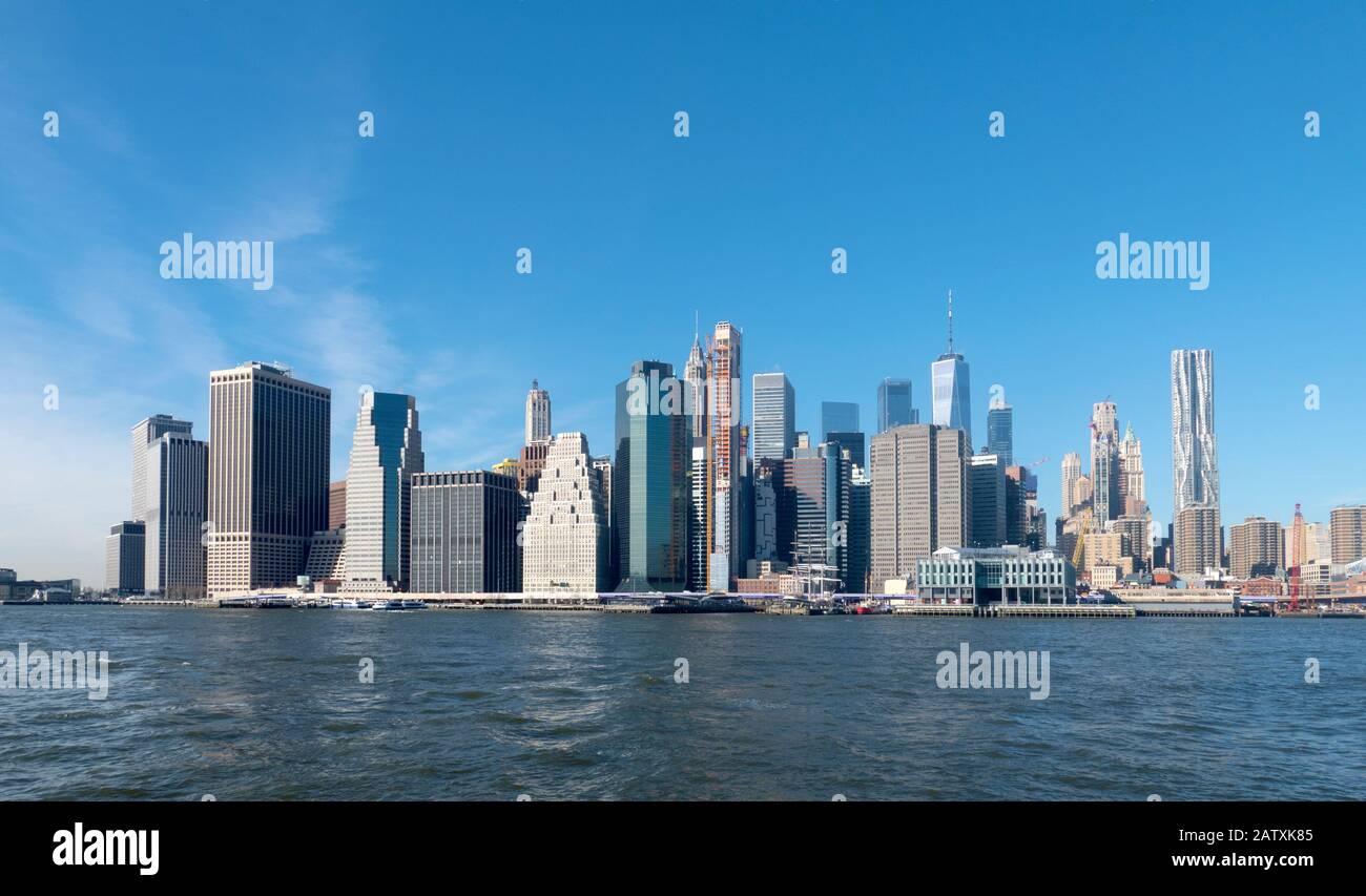 The stunning skyline of Lower Manhattan Island, New York City, United ...