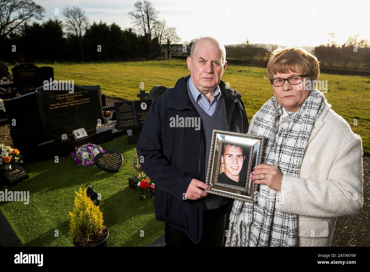 Stephen and Breege Quinn at the graveside of their murdered son Paul ...