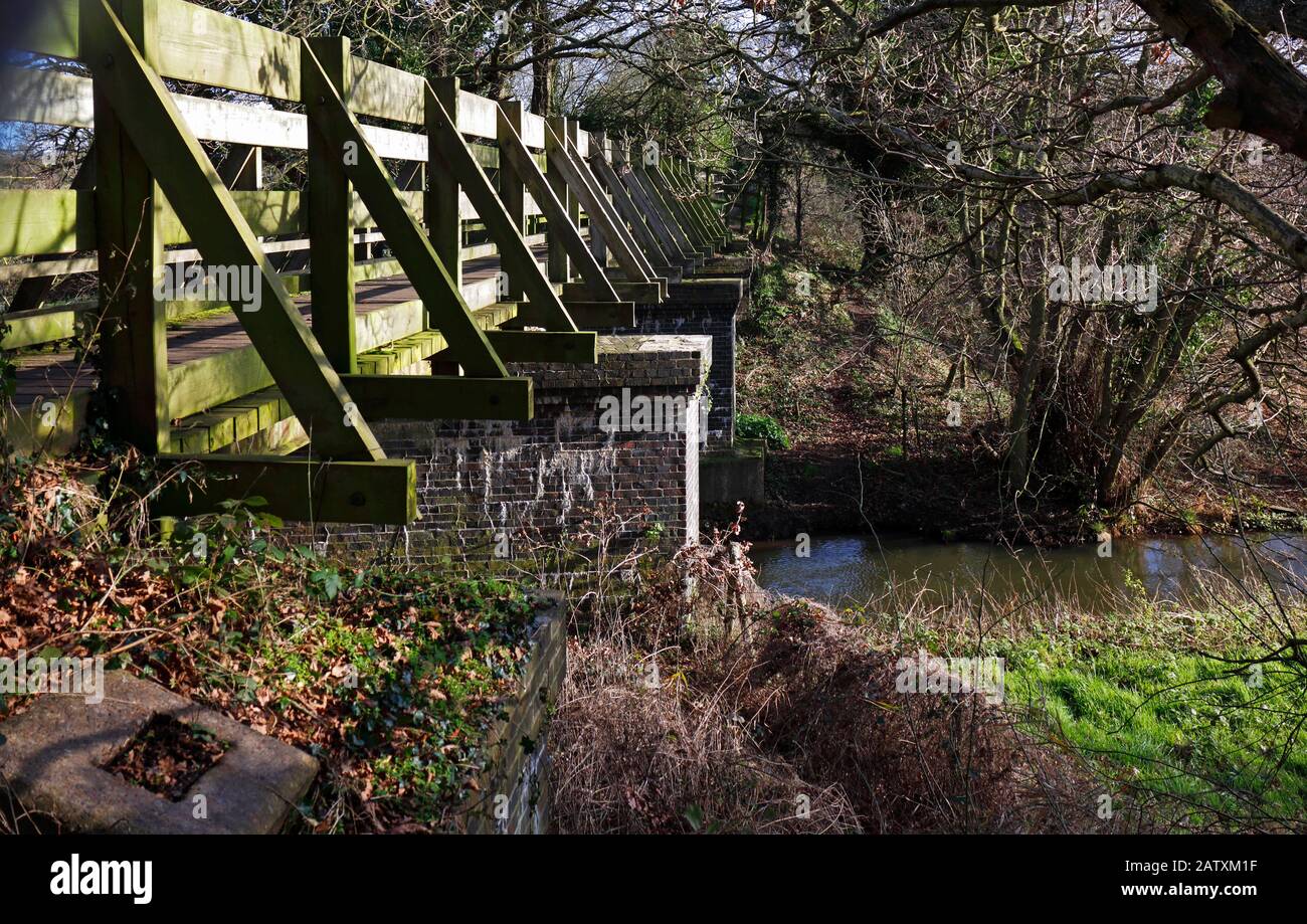 A footbridge carrying the Weavers Way long distance path over the ...