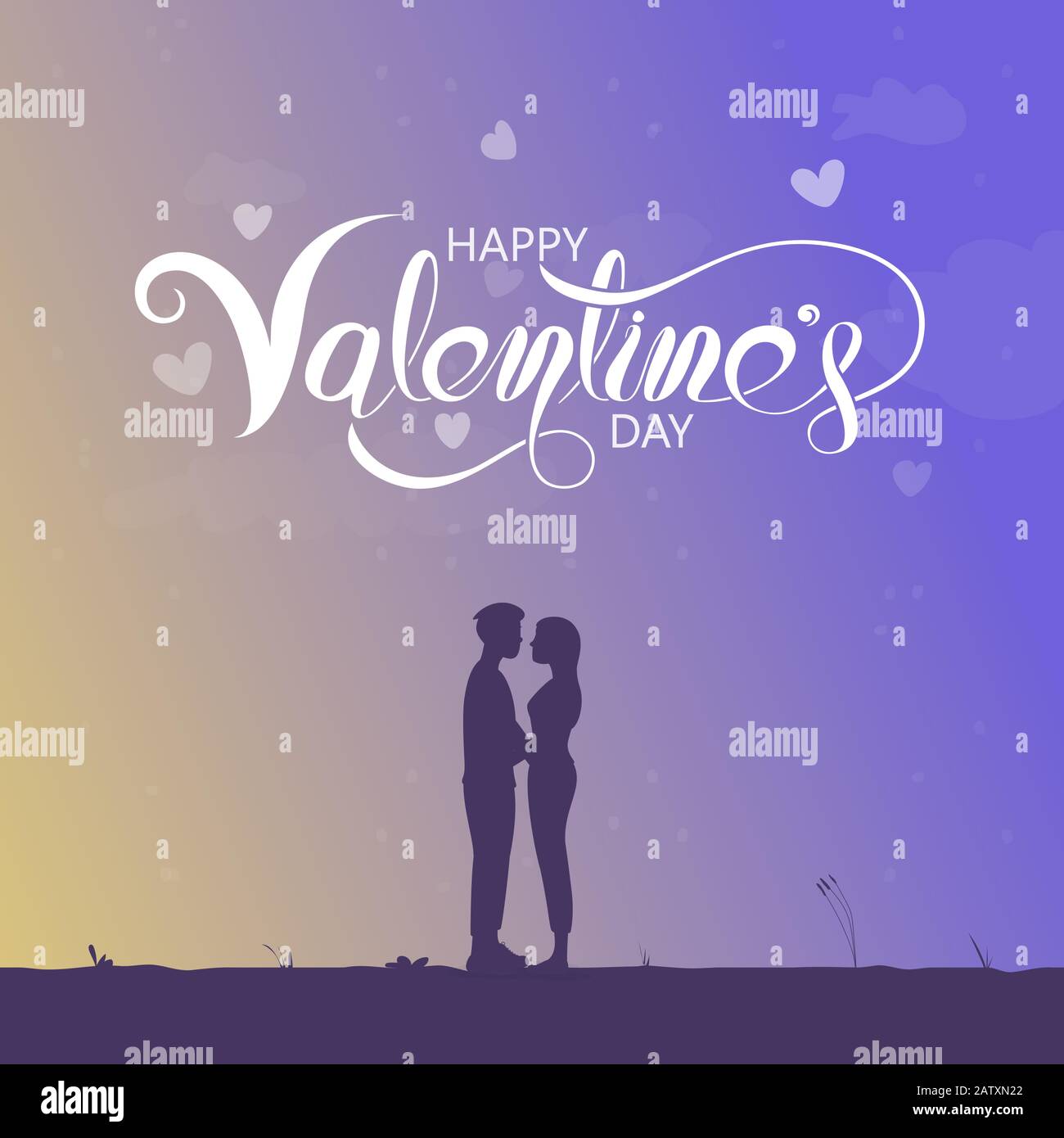 Loving embrace silhouette Stock Vector Images - Alamy