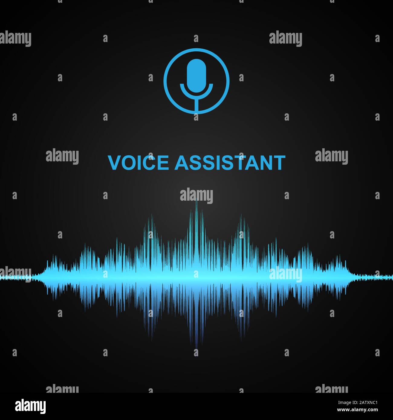 Personal voice assistant soundwave, sound wave and microphone icon ...