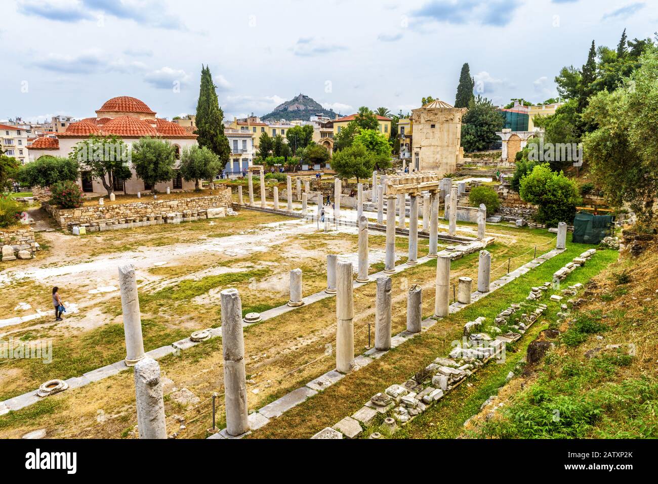 Panorama of Roman Agora, Athens, Greece. It is one of the top landmarks ...