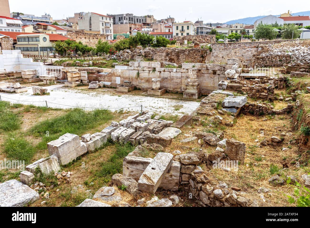 Library of Hadrian in Athens, Greece. It is an old landmark of Athens ...
