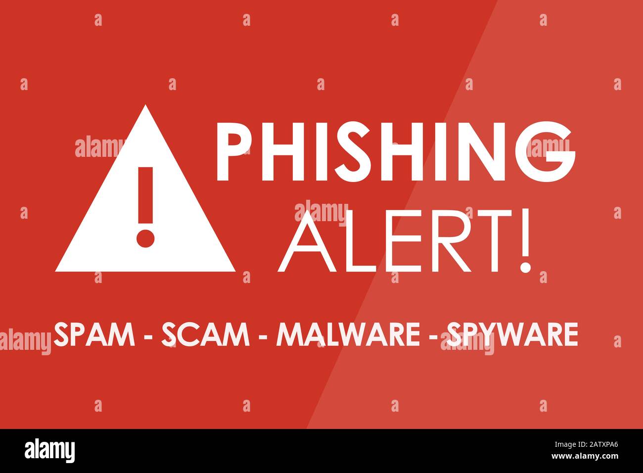 PHISHING Alert concept - white letters and triangle with exclamation ...