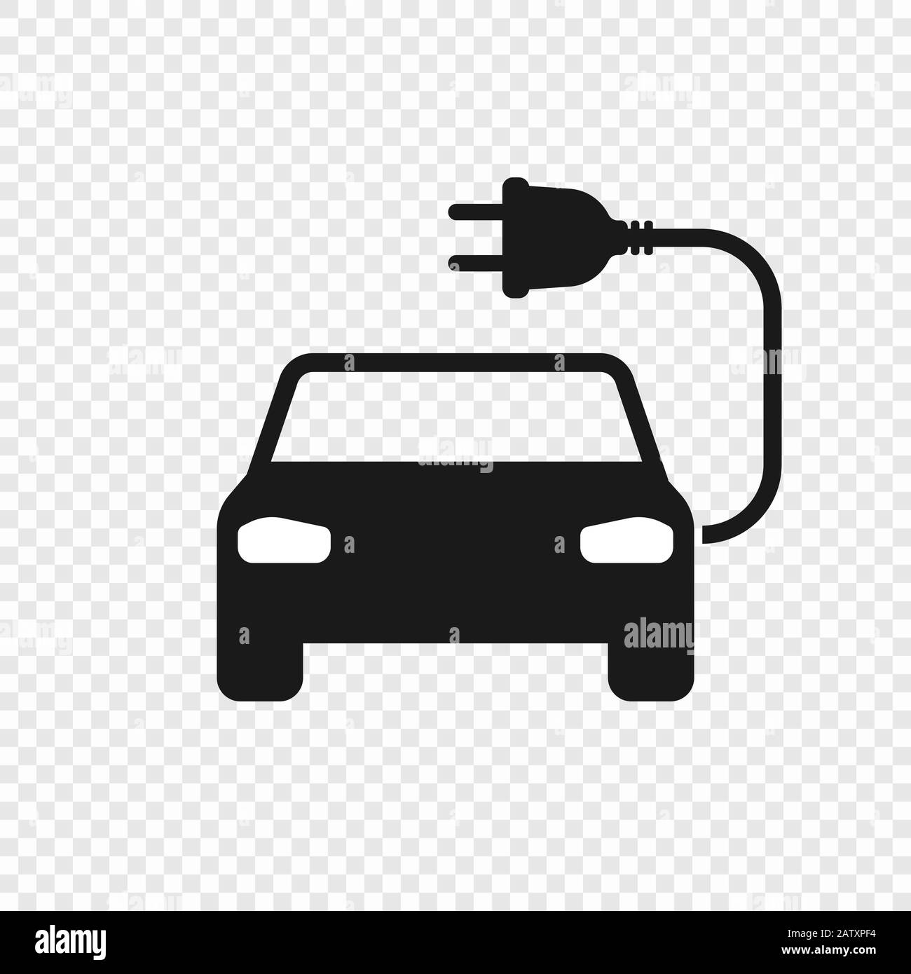 Electric car icon with cable contour and plug Stock Vector Image & Art ...