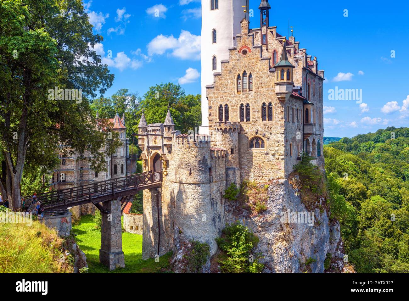 Lichtenstein Castle in summer, Germany. This amazing castle is a ...