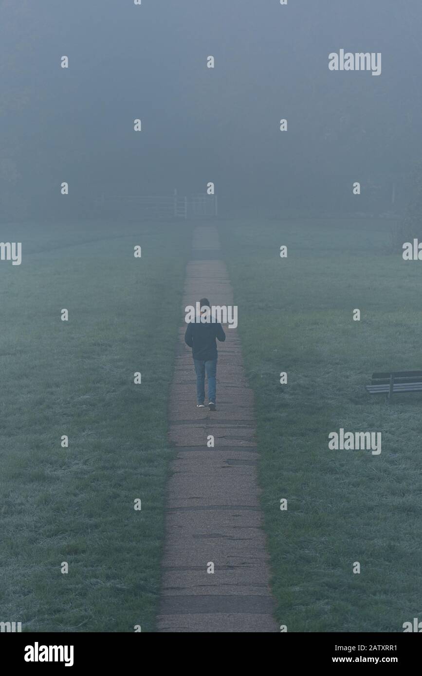 Man walking in a park, London, Great Britain Stock Photo - Alamy