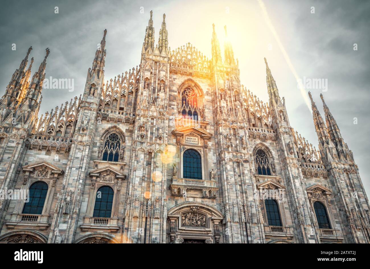 The famous Milan Cathedral (Duomo di Milano) on a sunny day in Milan ...