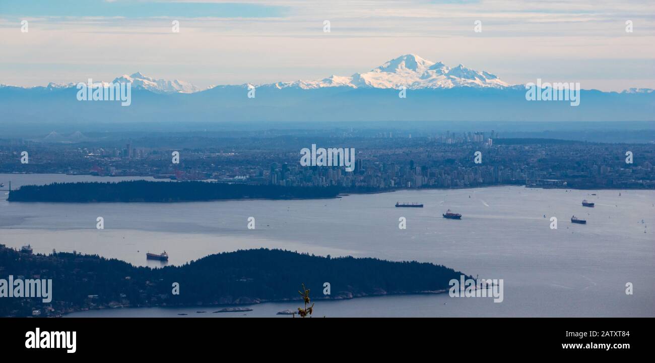Mount Baker over downtown Vancouver Stock Photo - Alamy