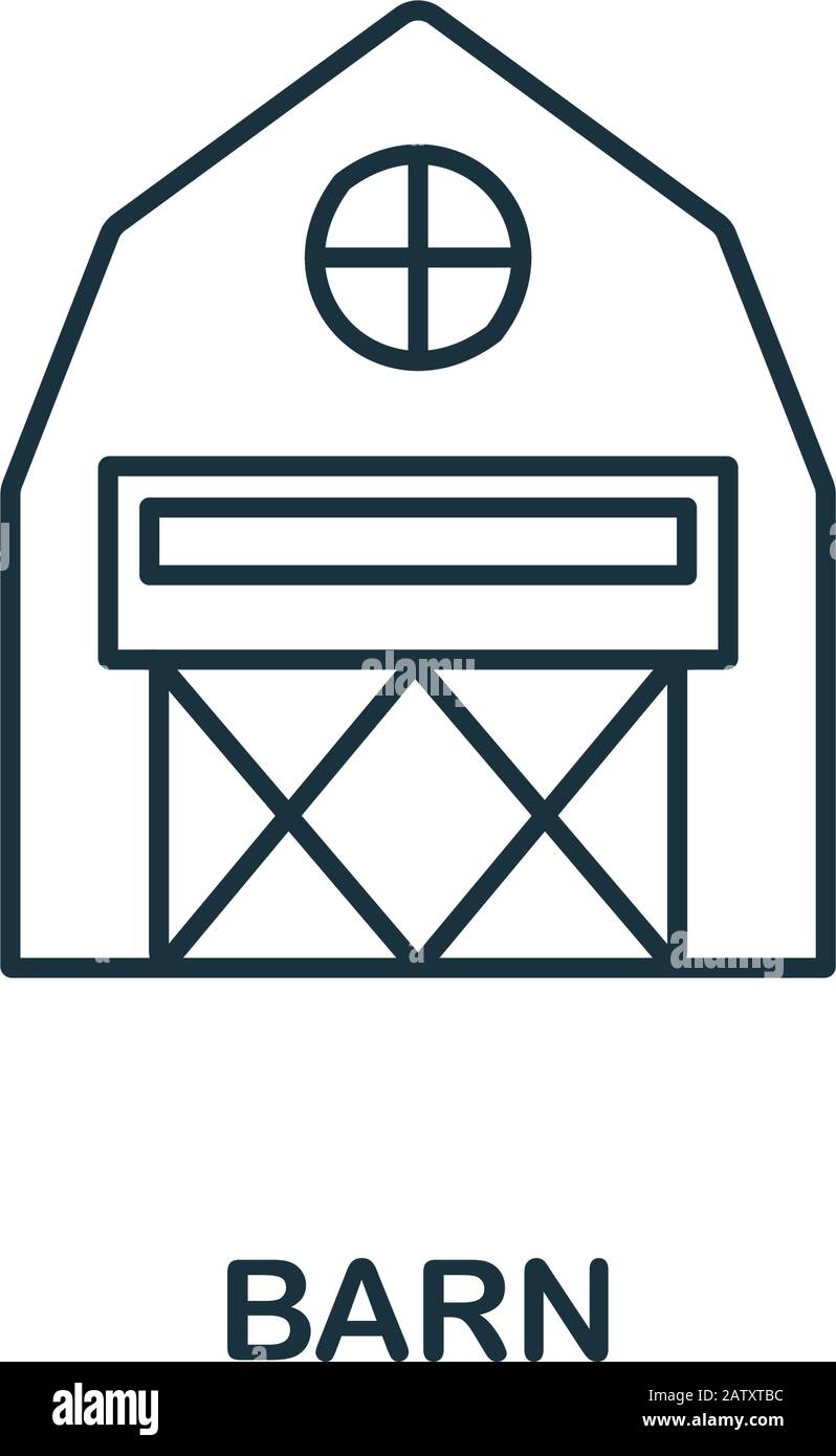 Barn icon. Thin line style element from farm icons collection. Outline ...