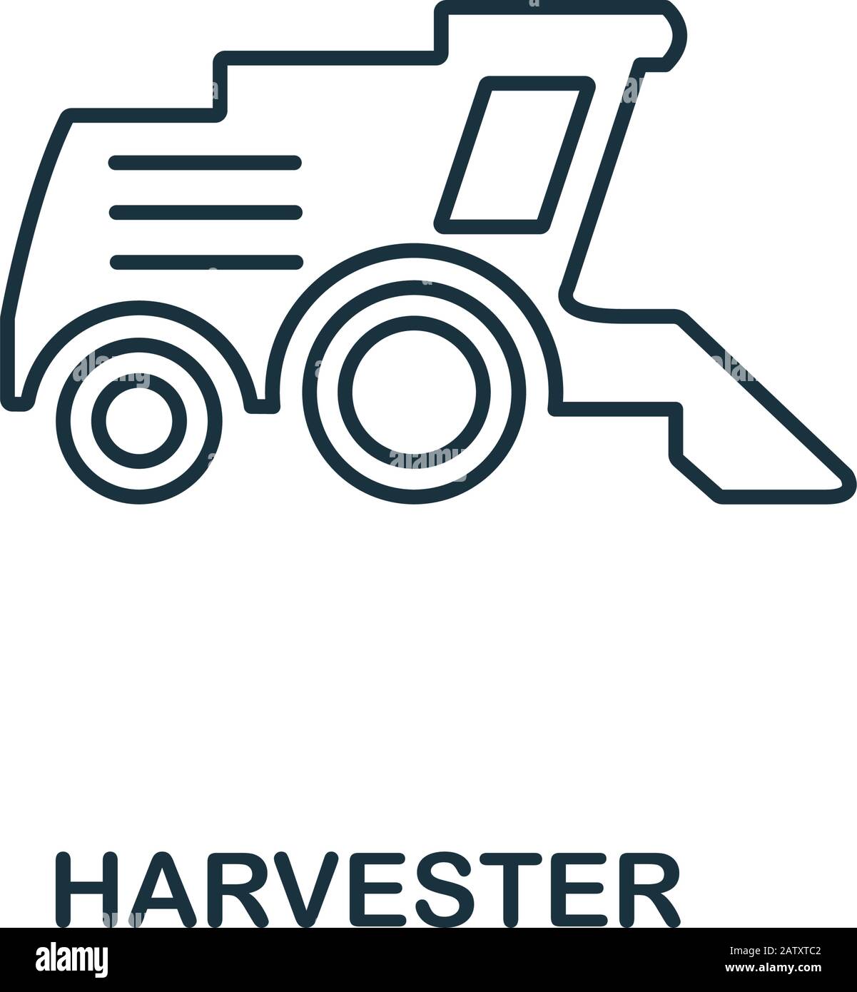 Harvester icon. Thin line style element from farm icons collection ...