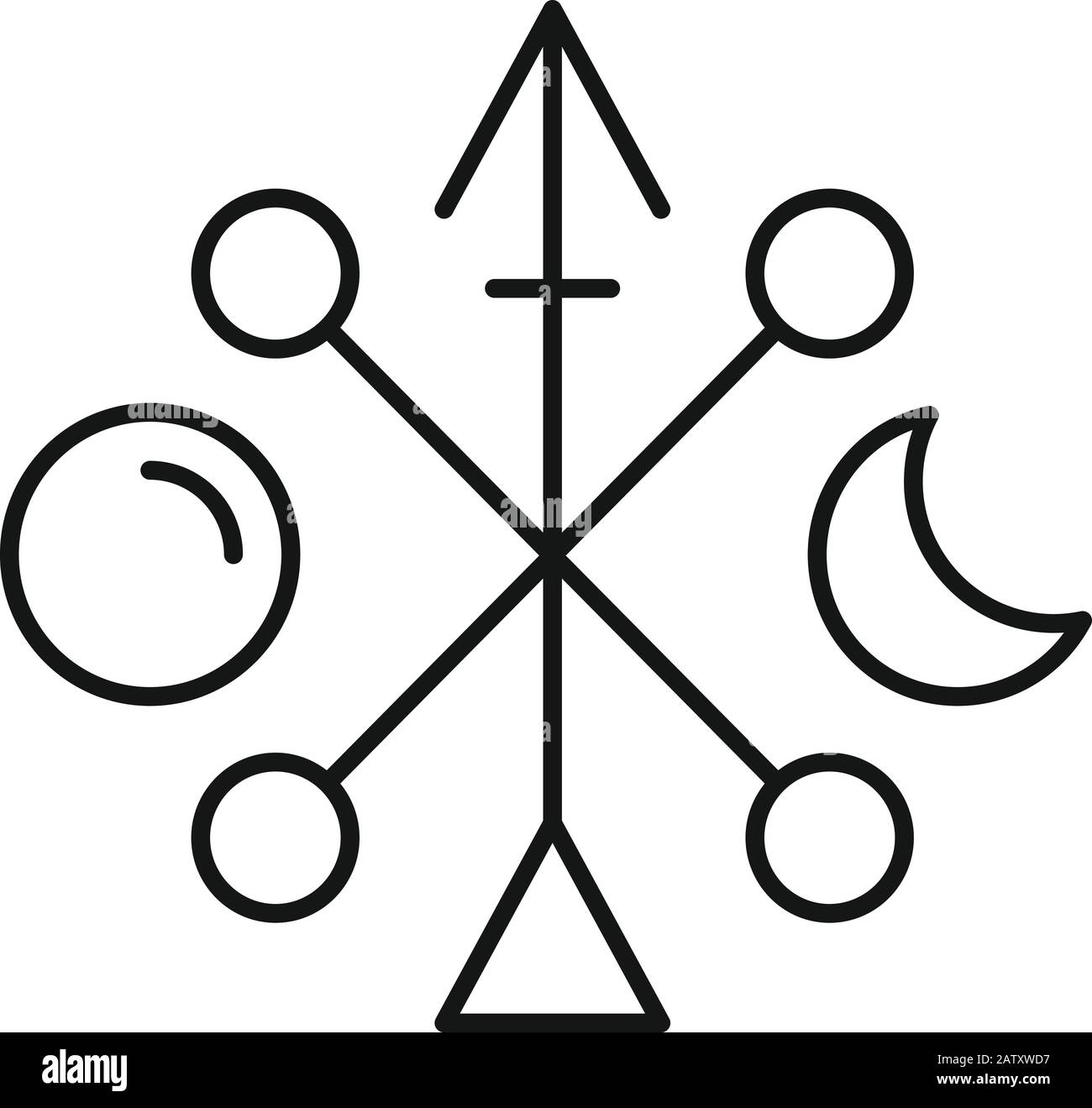 Hipster arrow alchemy icon. Outline hipster arrow alchemy vector icon ...