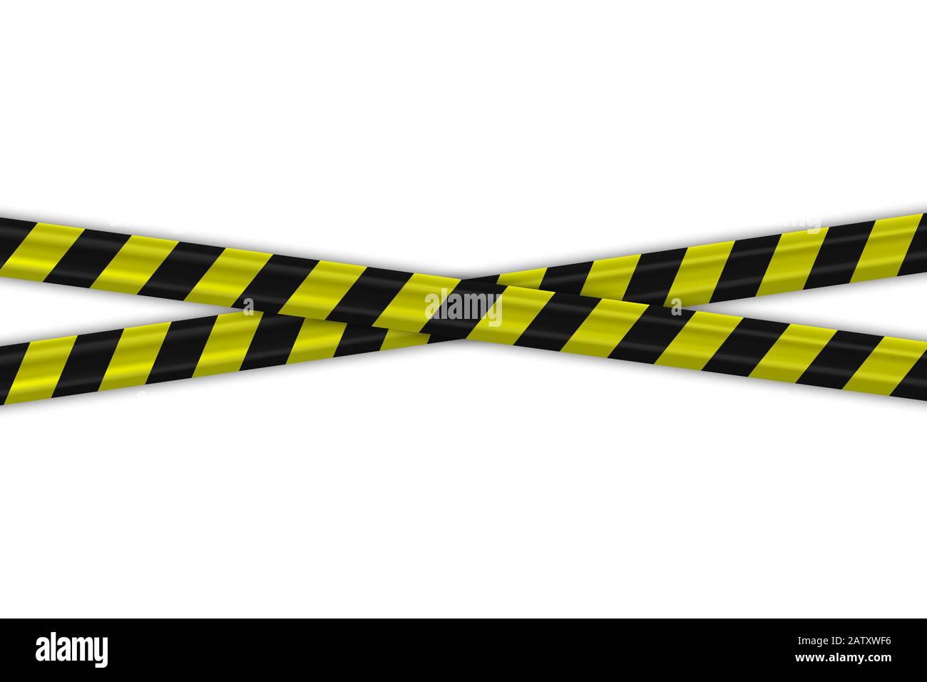 Caution police black and yellow striped borders vector illustration ...