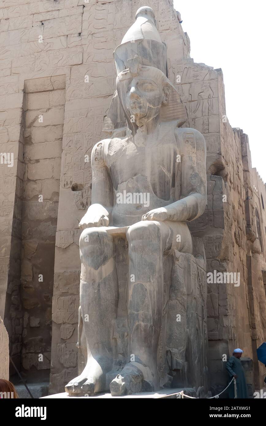 Egypt: a statue of Rameses the Great in the Luxor Temple complex Stock ...