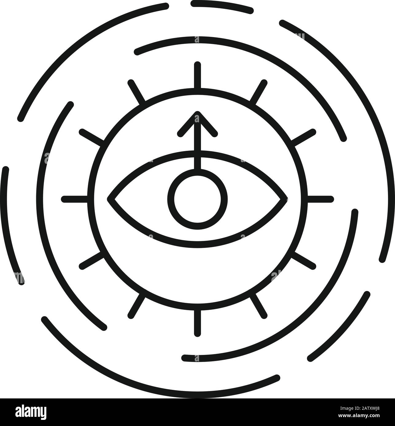 Alchemy sun eye icon. Outline alchemy sun eye vector icon for web ...