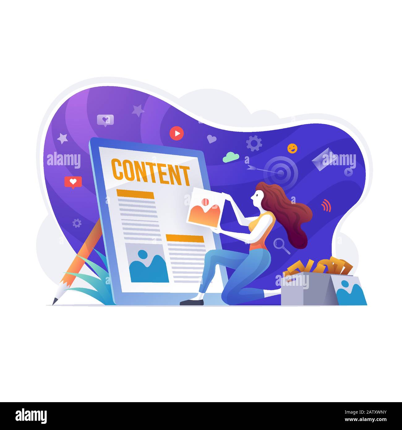 Woman writer professional content Stock Vector Images - Alamy