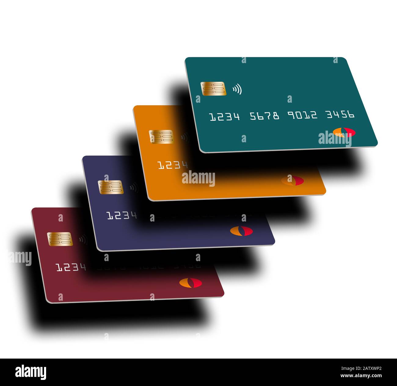 Here are generic credit cards or debit cards in an illustration Stock ...